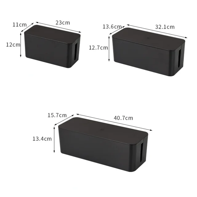 3 Sizes Plastic Wire Storage Box Power Line Storage Cases Junction Box ...