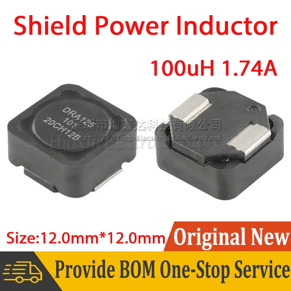 5pcs-DRA125-101-Molding-Choke-Inductance-100uH-1-74A-High-Efficiency ...