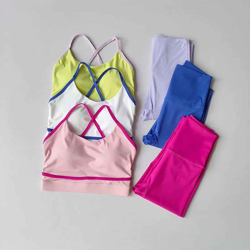 New-Yoga-Outfit-Set-Women-s-Fashionable-Fitness-Suit-2PCS-Set-Yoga ...