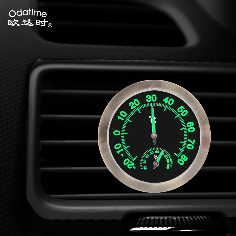Odatime Mini Thermometer Hygrometer Car Interior Temperature and ...