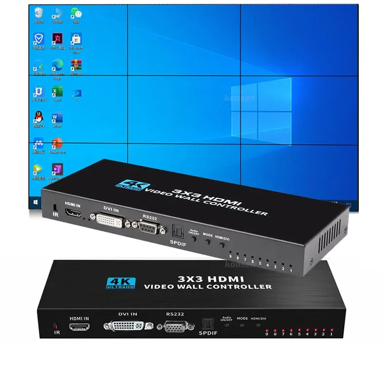 3x3-Video-Wall-Controller-4K-HDMI-DVI-Input-1080P-3x3-2x3-2x4-4x2-1x4 ...