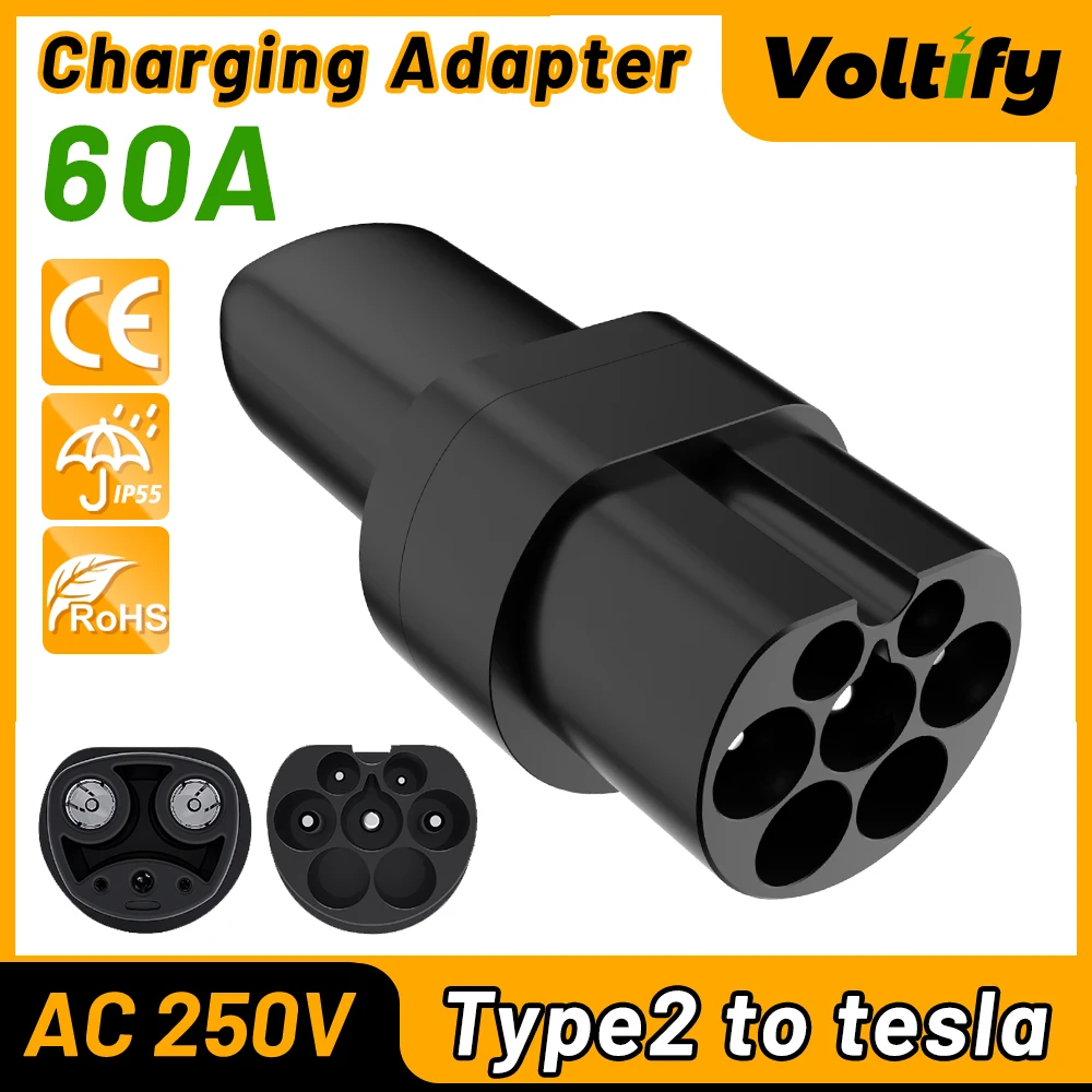 Type2-to-Tesla-AC-Adapter-Model-3-charging-adapter-60A-Fast-Charging ...