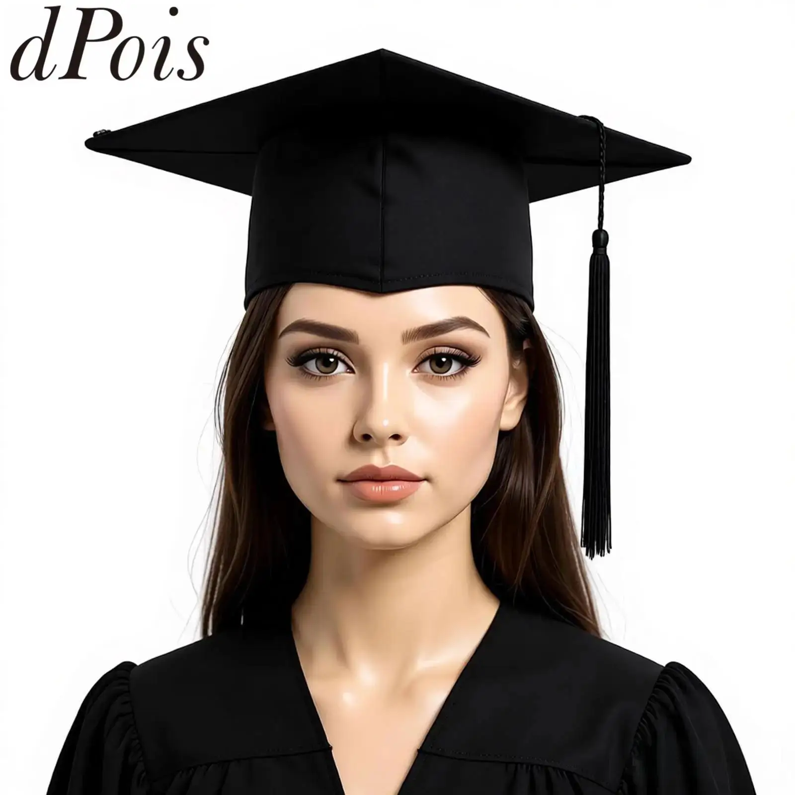 Graduation Hat Doctor Postdoctoral Cap Black Adult Bachelor Caps with ...