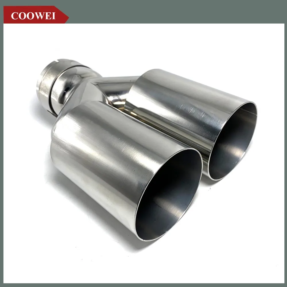 1-Piece-Stainless-Steel-Single-layer-exhaust-tip-63mm-inlet-straight ...