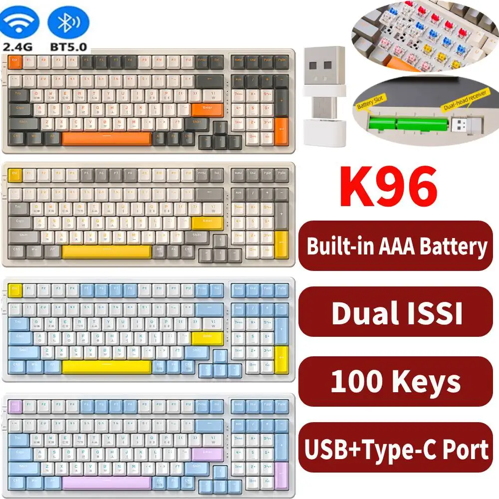 K96-Mechanical-Keyboard-USB-Type-C-Bluetooth-compatible-Gaming-Keyboard ...