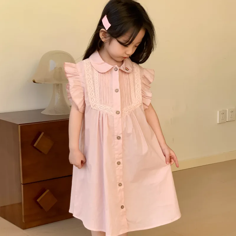 Girls-Dress-2024-Summer-New-Little-Girl-Fashion-Pink-Princess-Dress ...