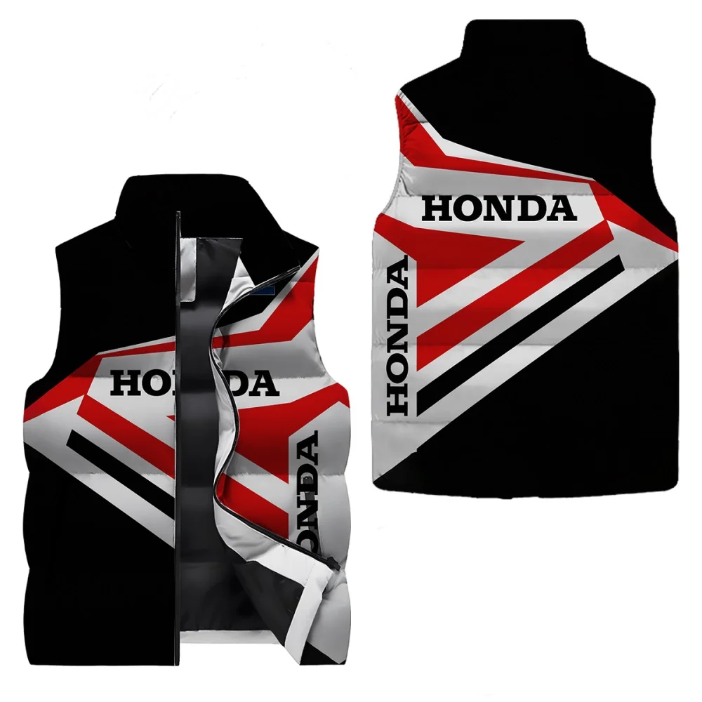 Honda Logo Puffer Vest With Hood Warm Cotton Padding Winter Outdoor ...