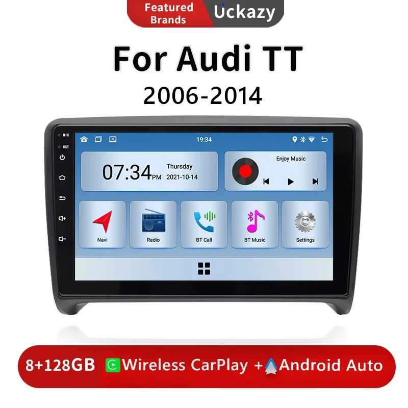 Uckazy-Android-13-Car-Radio-For-Audi-TT-MK2-8J-2006-2014-wireless ...