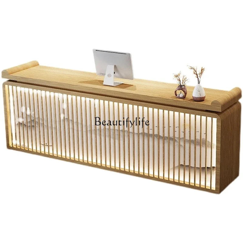 Retro-New-Chinese-Style-Bar-Counter-Health-Club-Reception-Counter ...