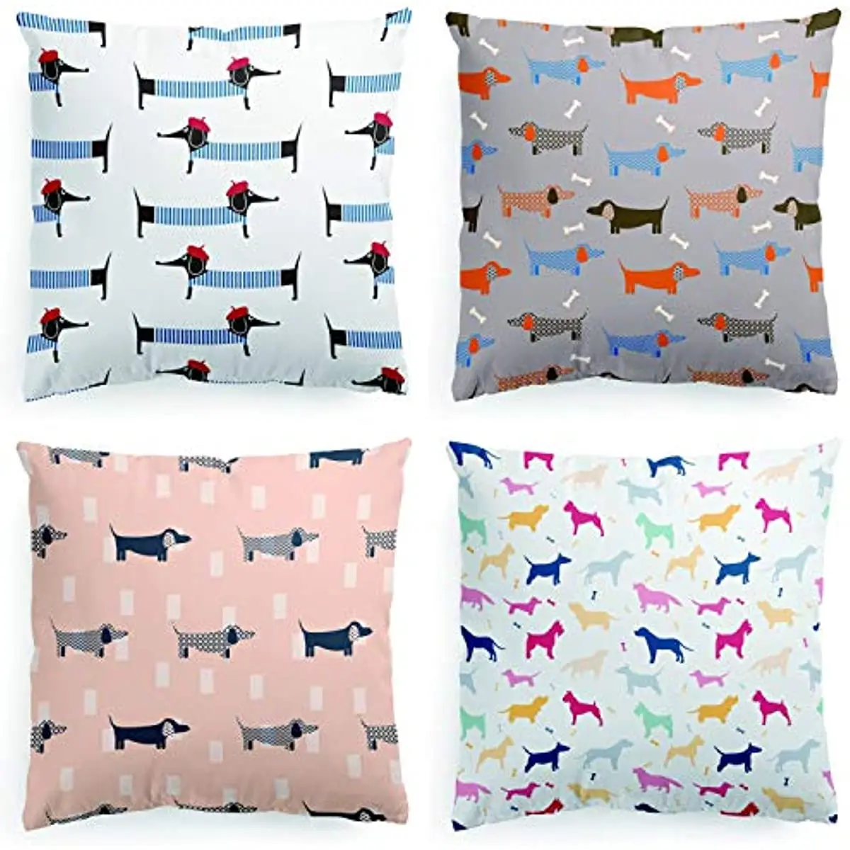 4Pcs-Cute-Cartoon-Dachshund-Pillowcase-Dog-Pet-Pillow-Case-for-Sofa ...