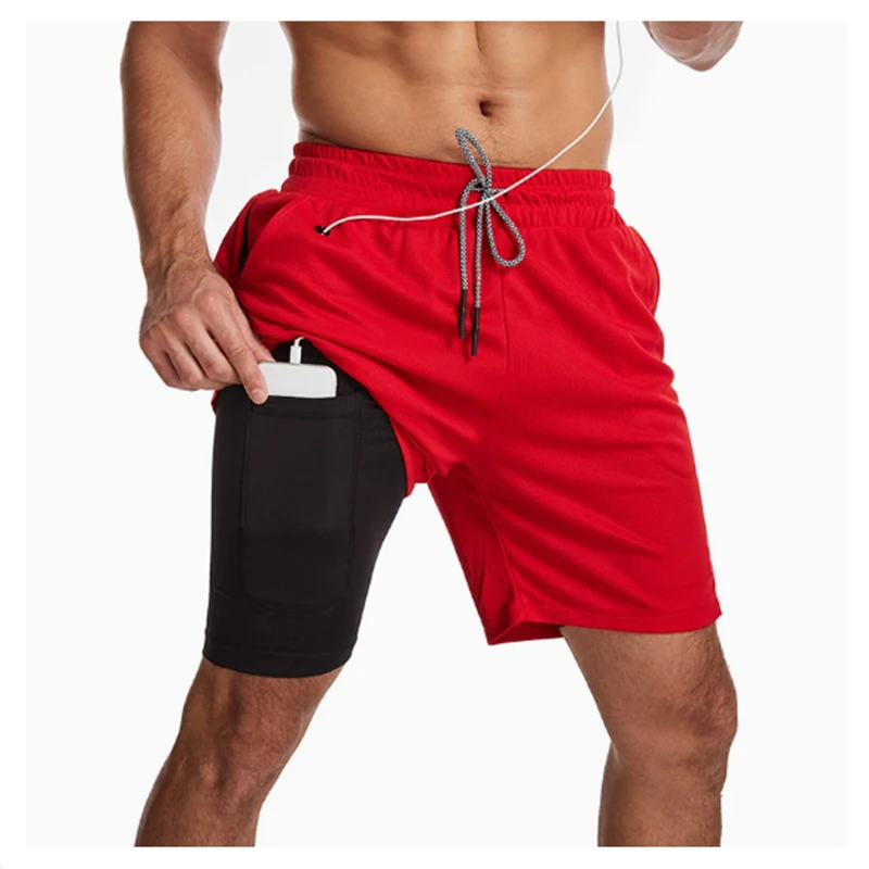 Short de course 2 en 1 pour hommes, short moulant d'entraînement, de ...