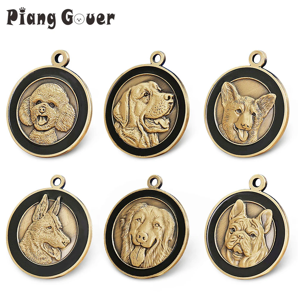 Custom Dog Tag Personalized Dog ID Golden Retriever Plate Retro Pet ...