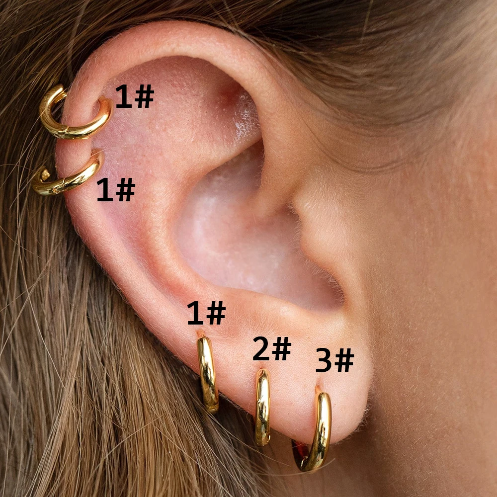 Double Cartilage Hoop Earrings