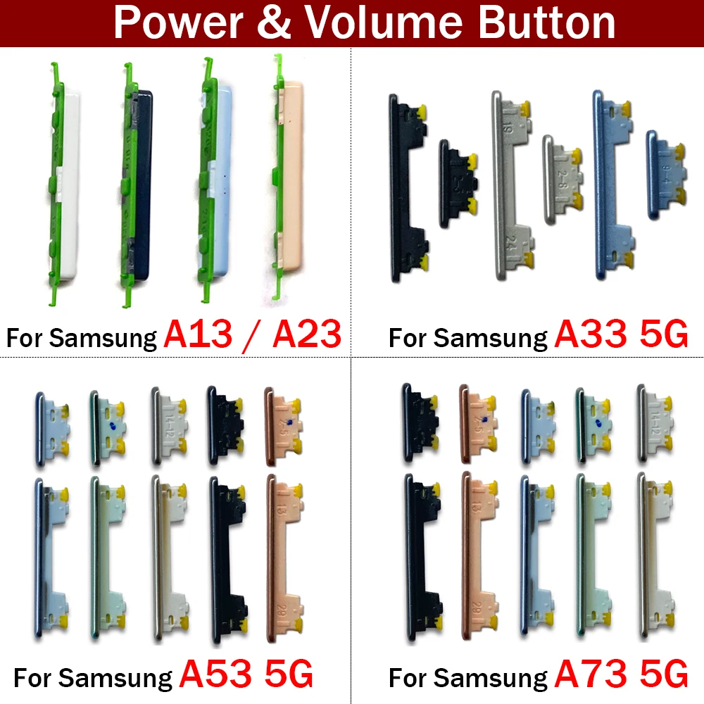 New Side Volume Button + Power ON / OFF Buttton Key Set For Samsung A13 ...