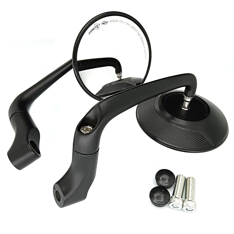 Universal Round Motorcycle Mirrors Rear View Handle Bar End Rearview ...
