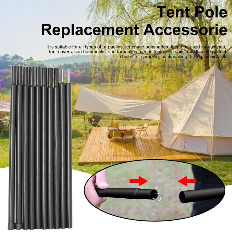 2m-Tent-Awning-Pole-Folding-Iron-Tube-Canopy-Rod-Telescopic-Sunshade ...