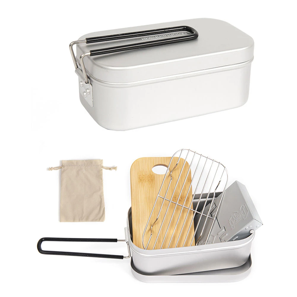 Portable Outdoor Lunch Box Aluminium Alloy Camping Lunch Box with ...