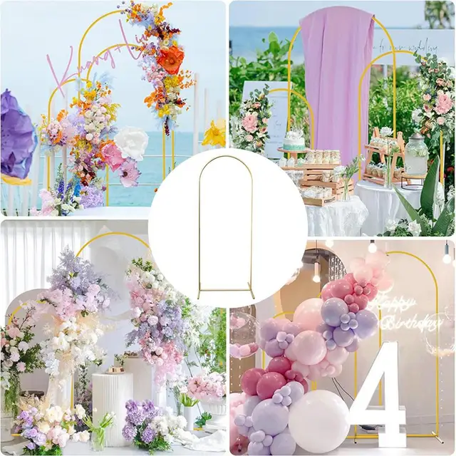 Backdrop Stand 7.2ft Gold Wedding Arch Stand - Metal Backdrop Frame ...