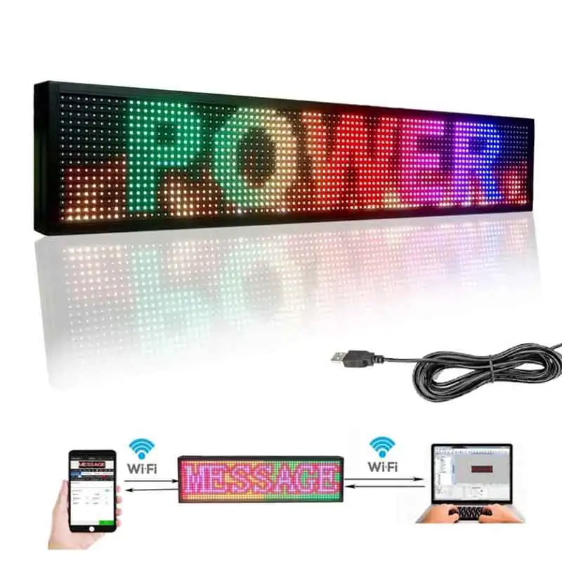 P10 LED 빌보드 디스플레이 풀 컬러 광고 조명, 프로그래밍 가능한 상점 앞 비즈니스 매트릭스 모듈 패널 디지털 사인