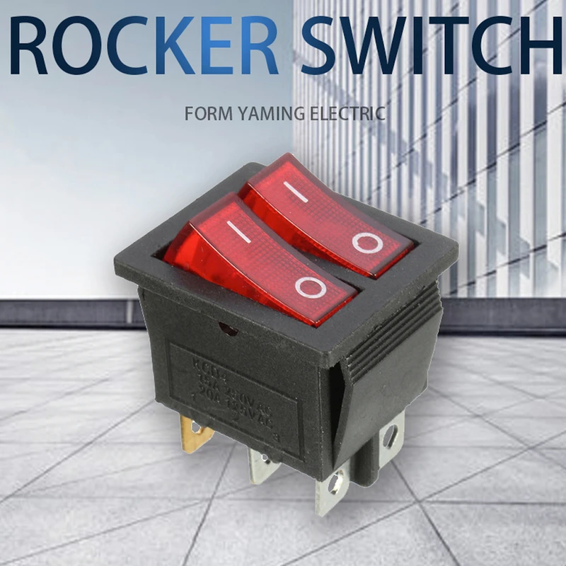 10pcs-6-Pins-Rocker-Switch-On-off-Double-Red-Light-Lamp-Toggle-Double ...
