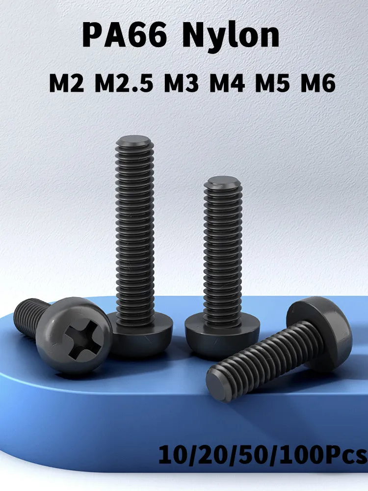 10-100pcs-M2-M2-5-M3-M4-M5-M6-M8-Black-Nylon-Round-head-cross-screw.jpg