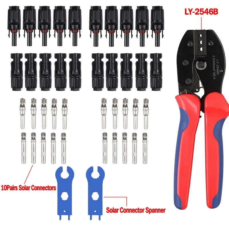 Solar Crimping Tool Kit For 2.5-6.0mm²/awg26-10 Solar Panel Pv Cable ...