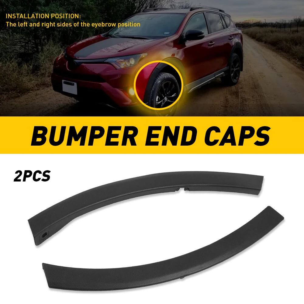 2Pcs-Car-Front-Bumper-Wheel-Fender-Molding-Trim-Eyebrow-Protector-for ...