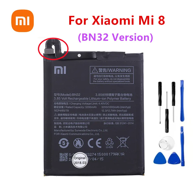 Xiao-Mi-BM3E-BN32-Original-Replacement-Battery-For-Xiaomi-Mi-8-M8 ...