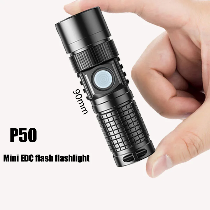 8000 Lumens Aviation Aluminum USB Multi Function Rechargeable Zoom Mini EDC Portabl Torch ...