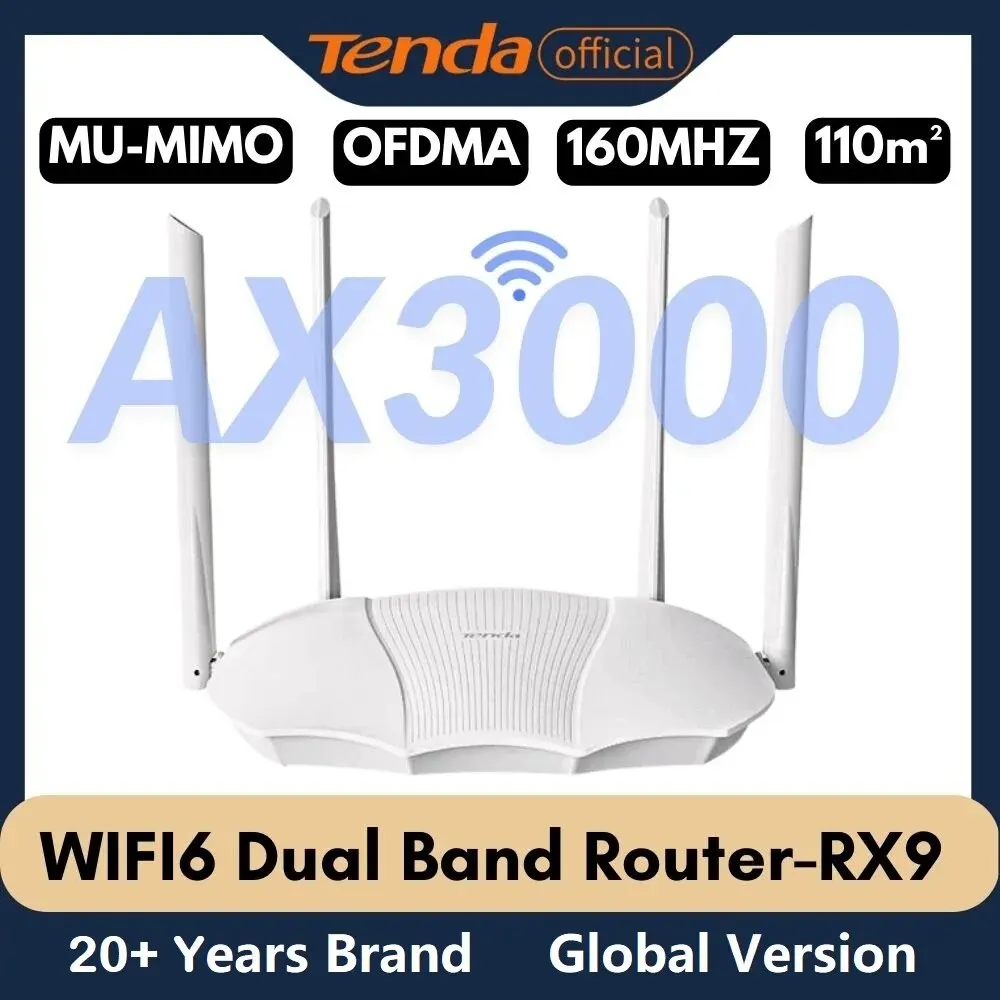 Tenda-WiFi-6-Router-AX3000-Dual-Band-2-4G-Wifi6-Mesh-Router-5GHz-Full ...