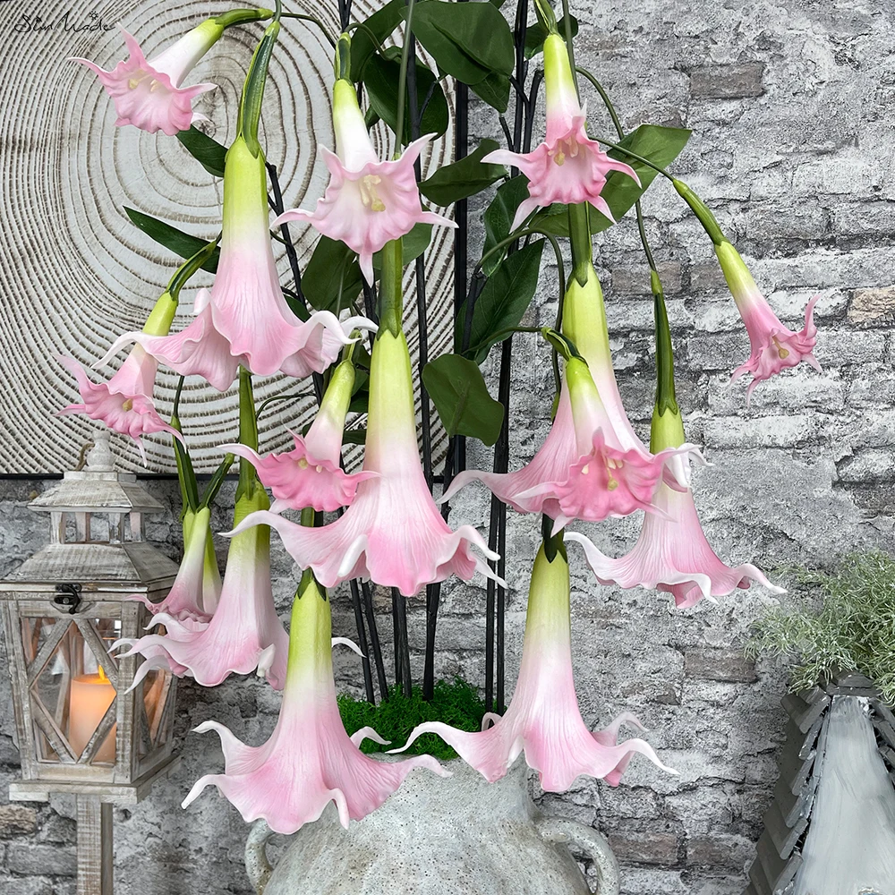 SunMade Luxury Big Datura Flower Real Touch Artificial Flowers Home ...