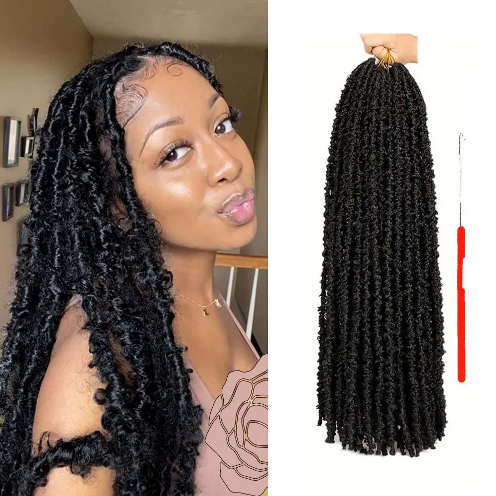 3Packs24strands 22 Inches Long Handmade Butterfly Locs Crochet Hair ...
