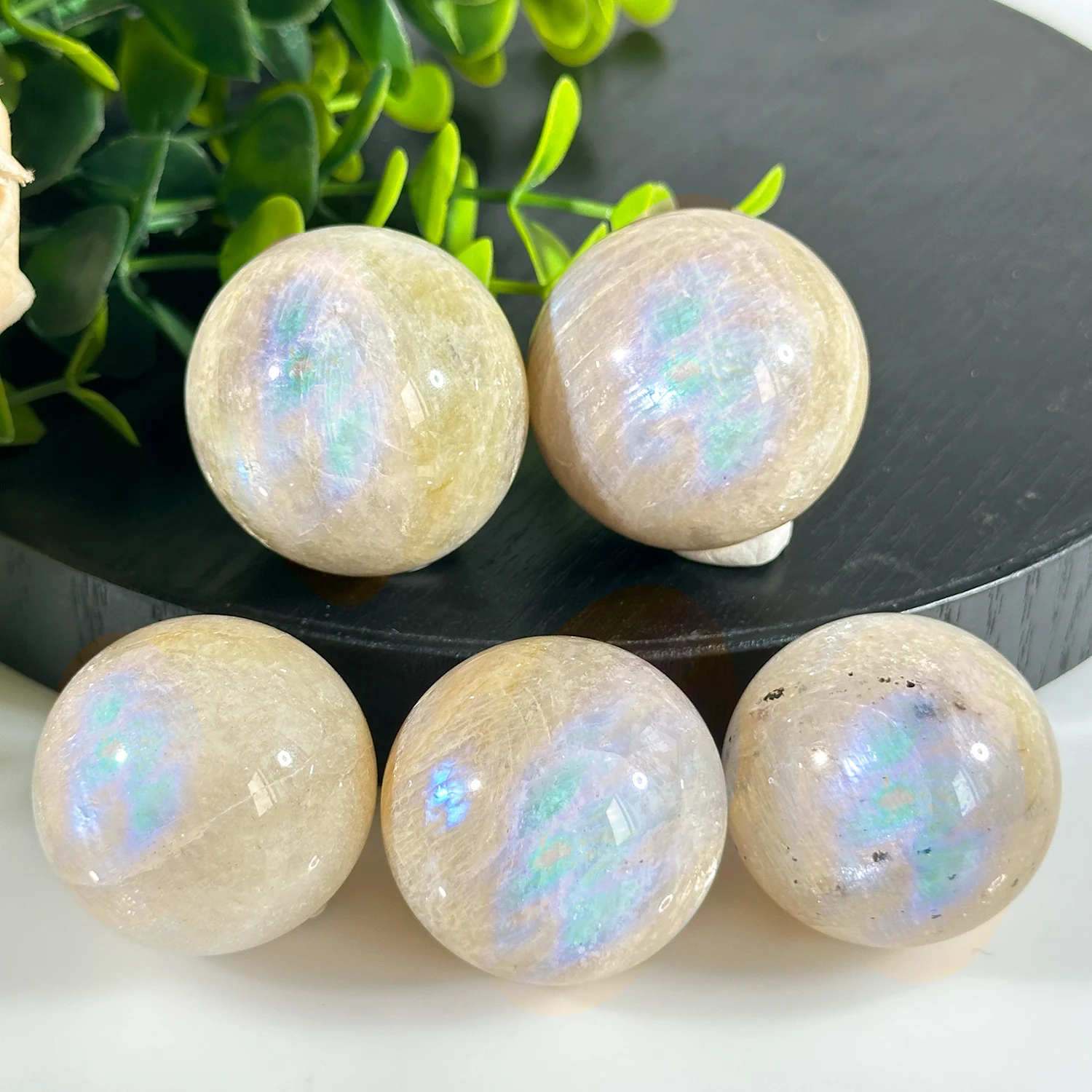 1PC-Manual-Polishing-Rainbow-Moonstone-Ball-Blue-Flash-Crystal-Energy ...