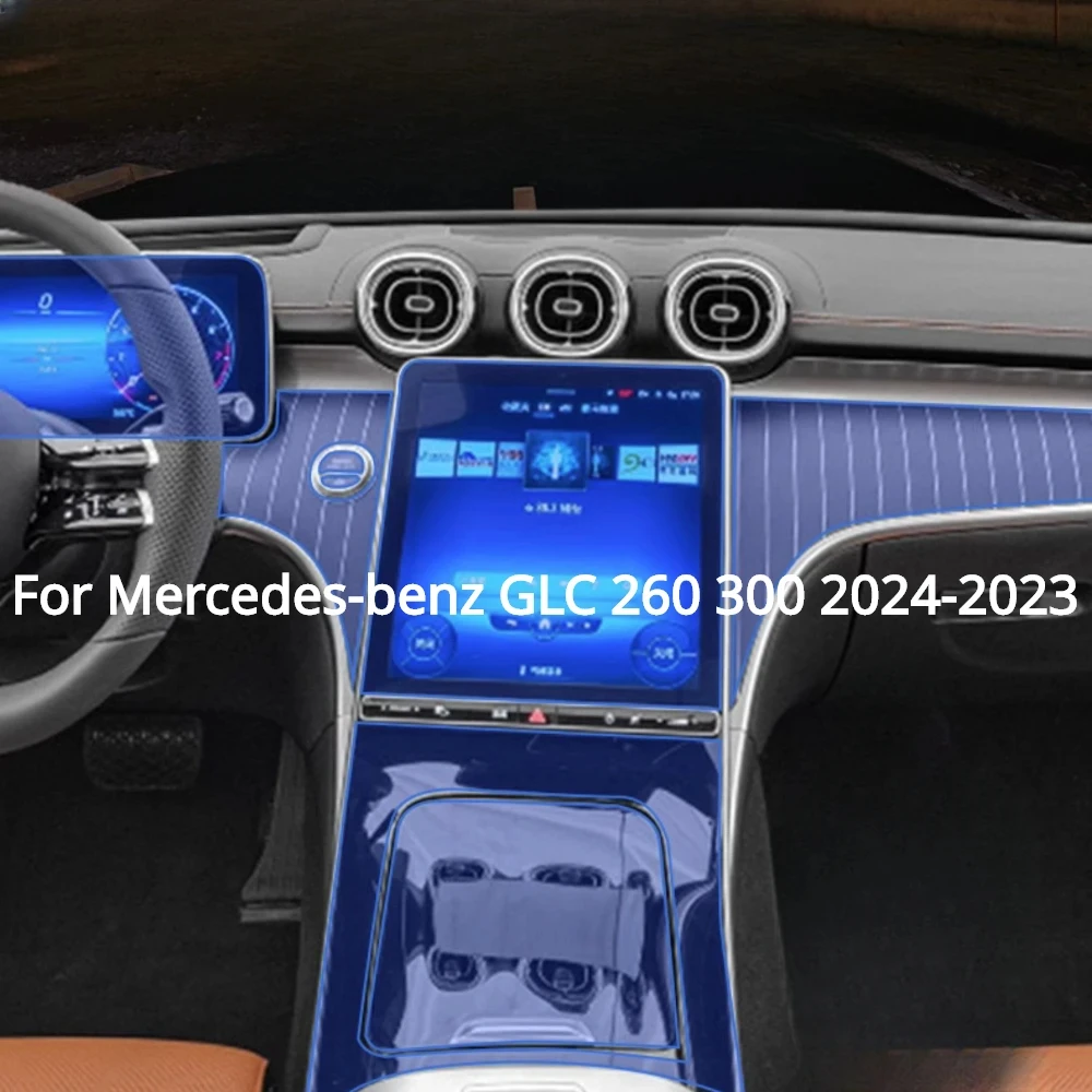For-Mercedes-benz-GLC-260-300-2024-Accessories-Car-interior-film-transparent-TPU-Gear-Panel ...