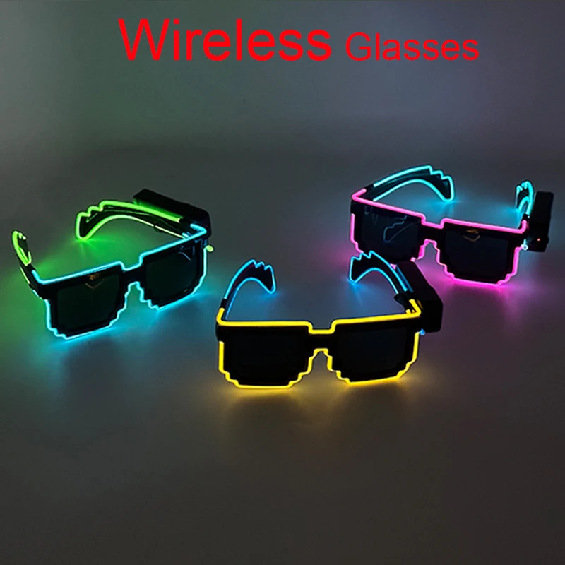 LED-Luminous-Wireless-Neon-Glasses-Luminous-LED-Cyberpunk-Sunglasses ...