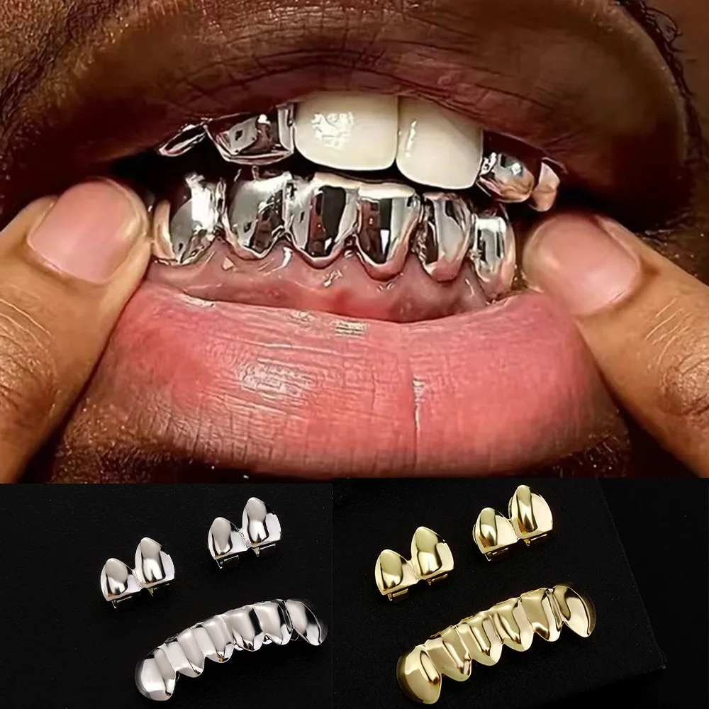 RACHELZ-DIY-Glossy-Teeth-Grillz-Hip-Hop-Gold-Silver-Color-Top-Bottom ...