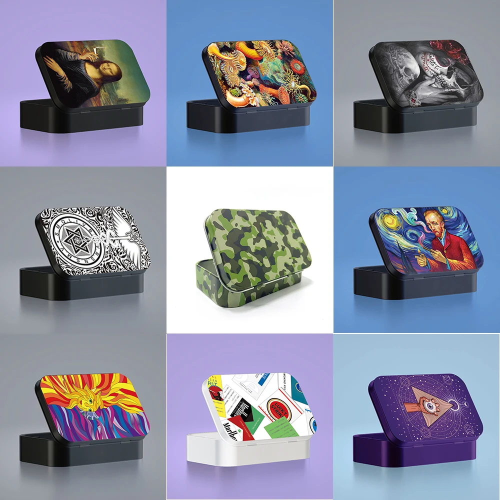 Creative-Tinplate-Small-Empty-Metal-Tin-Flip-Storage-Box-Case-Organizer ...