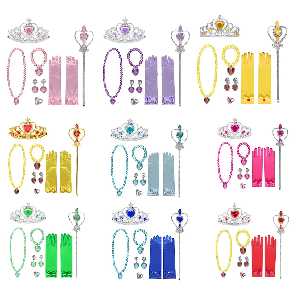 Girls Cosplay Elsa Anna Princess Crown Magic Wand Costume Headband ...