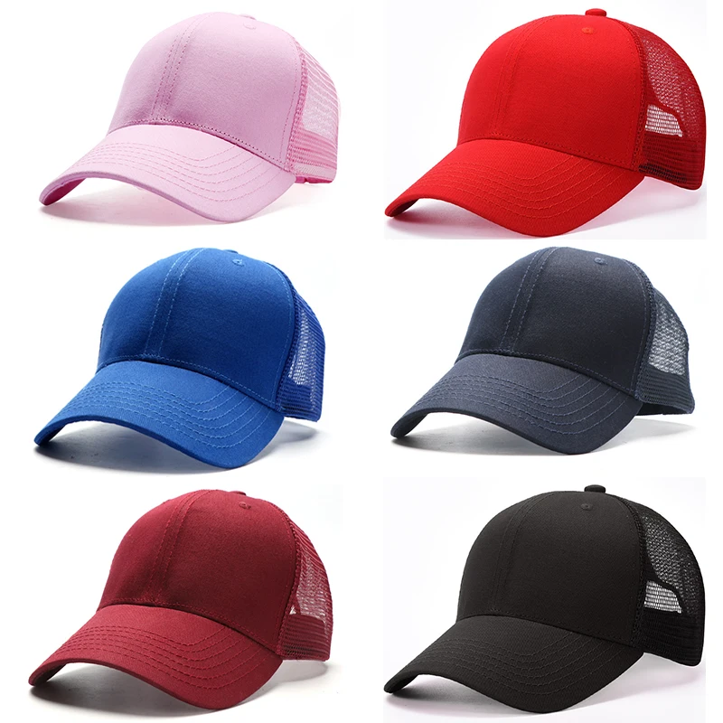 Summer-Casual-Sun-Hats-Unisex-Peaked-Caps-Mesh-Breathable-Baseball-Cap ...