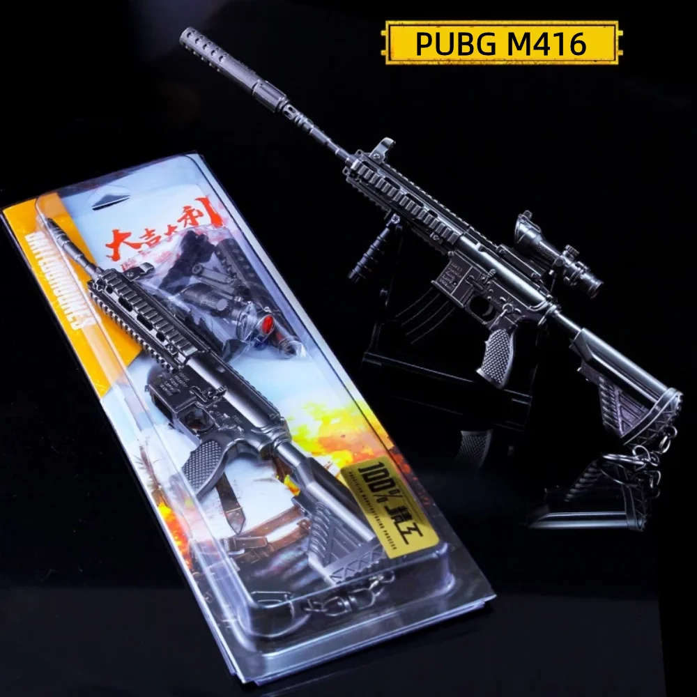 Mini pistola PUBG modelo de pistola Mini M416 llavero de juguete campo de batalla modelo de ...