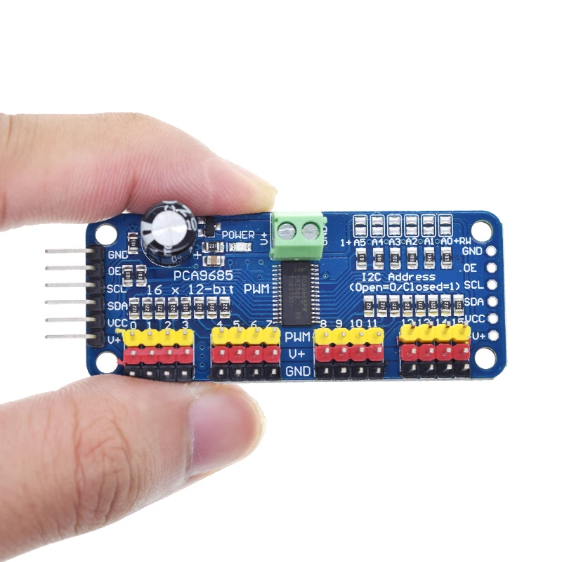 TZT-PCA9685PW-16-Channel-12-Bit-PWM-Servo-Shield-Driver-I2C-Interface ...