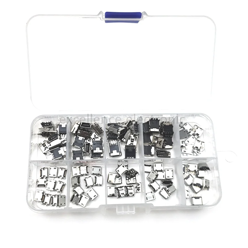 10 Models 50pcs/Lot Micro USB Connector, Mini Usb Jack Tail Socket for ...