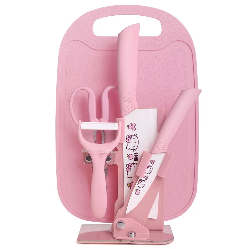 Cartoon Hello Kitty Kawaii Ceramic Knife Set - KawaiiMerch.com