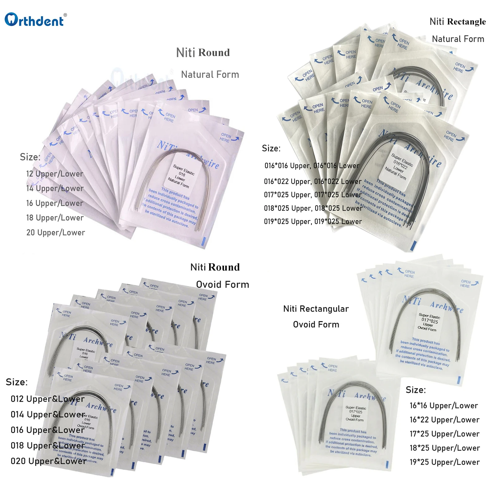 Orthdent-10-Packs-Dental-Arch-Wires-Orthodontic-Super-Elastic-NITI ...