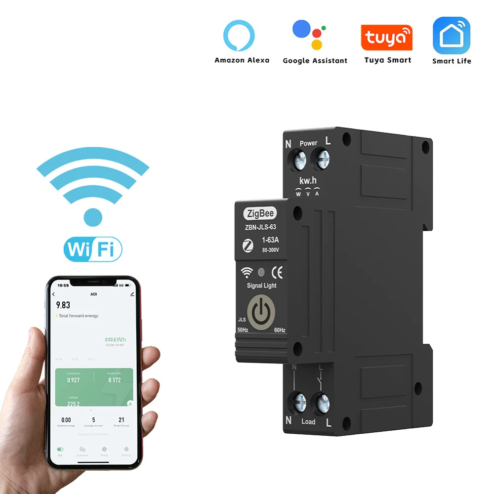 TUYA-ZigBee-Intelligent-Circuit-Breaker-Remote-Control-Voice-Control-Switch-Wireless-APP-Connect ...