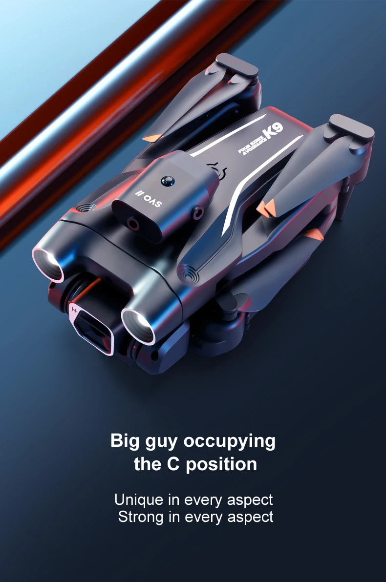 K9-Noir-4K2B - Drone K9 Pro 4K HD professionnel, Double caméra, Grand ...