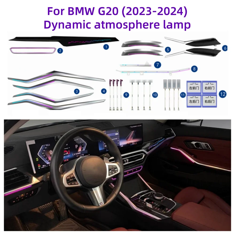 For BMW G20 2023+ Dynamic Ambiance lights Automotive Interior Lighting ...