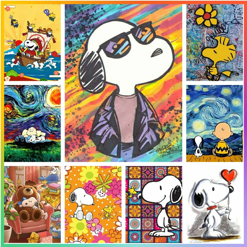 Cartoon-Kawaii-Snoopy-Cute-Dog-Graffiti-Comic-Cross-Stitch-Diamond ...