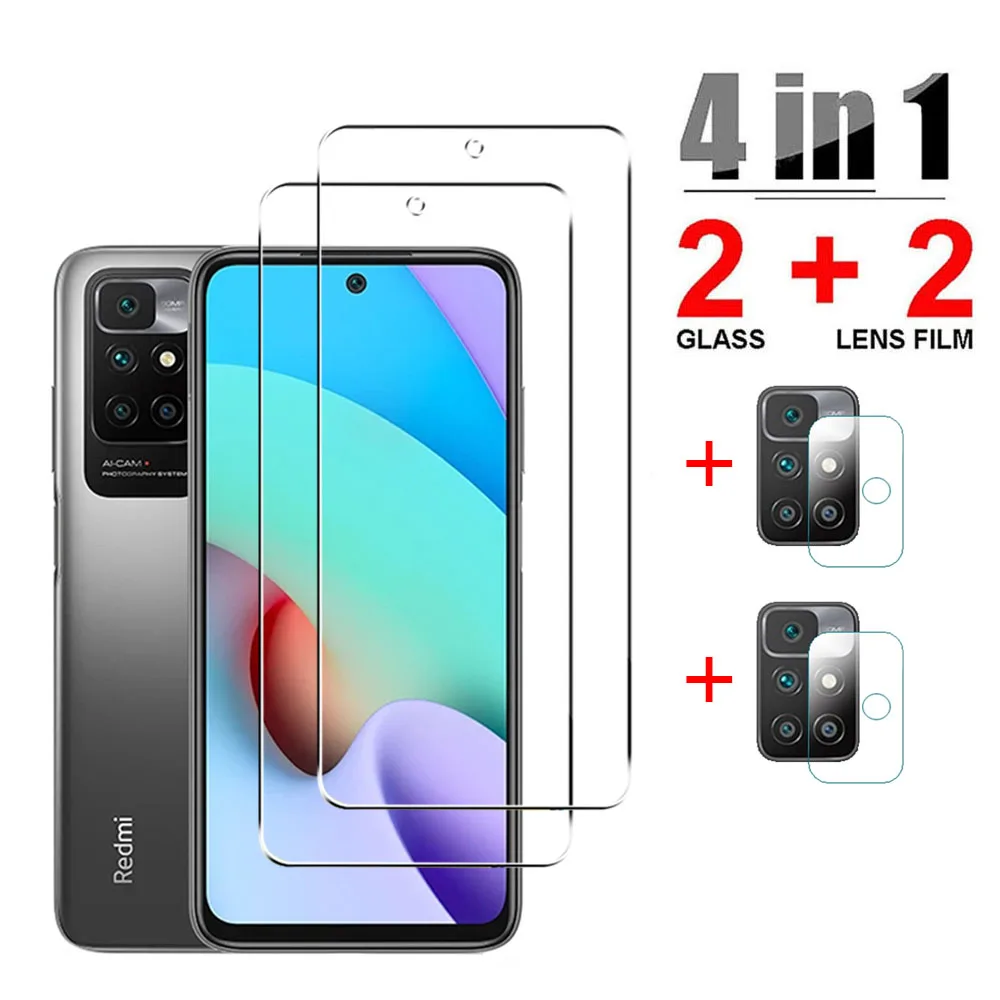 4in1 Tempered Glass For Xiaomi Redmi 10 2022 NFC 10C Global Screen ...