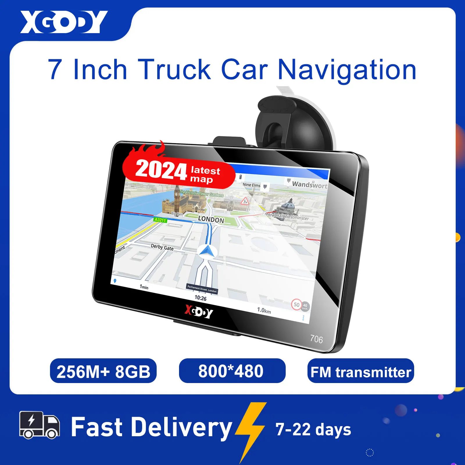 XGODY-706-Navigation-Car-GPS-7-Inch-Truck-Car-256M-8GB-Capacitive ...